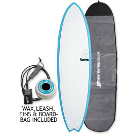 Torq Mod Fish surfboard 6ft 10 Package - Miami Blue