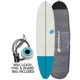 Torq Mod Fun V+ EVA Soft Top Surfboard 7ft 8 Package - Sand/Blue Croc Skin