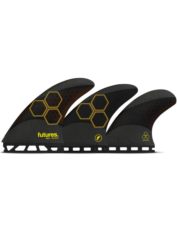Futures AM2 Techflex Tri-Quad Fins Large - Black/Orange