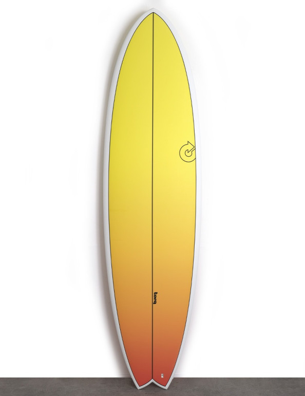 Torq Mod Fish Surfboard 6ft 10 - Yellow Orange Retro Fade
