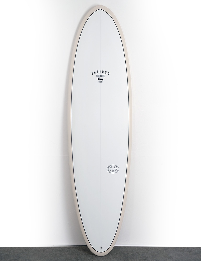 Skindog Thunderbolt Red Ova Surfboard 7ft 6 - Silver